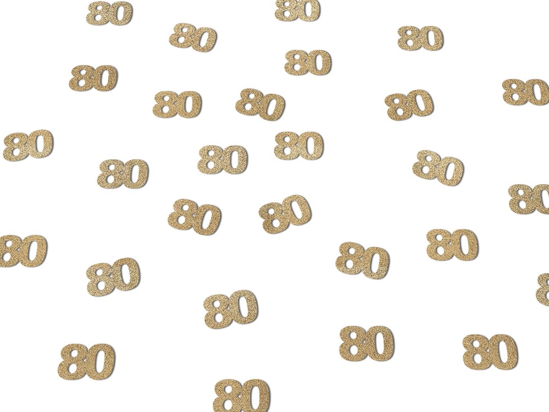 80th Birthday Decorations, Glitter Paper 80 Confetti, 80 Decor, Party ...