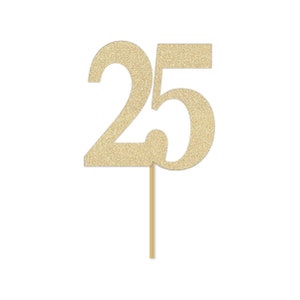 25th Birthday Cake Topper, 25th Anniversary Party Decor Decorations - Etsy