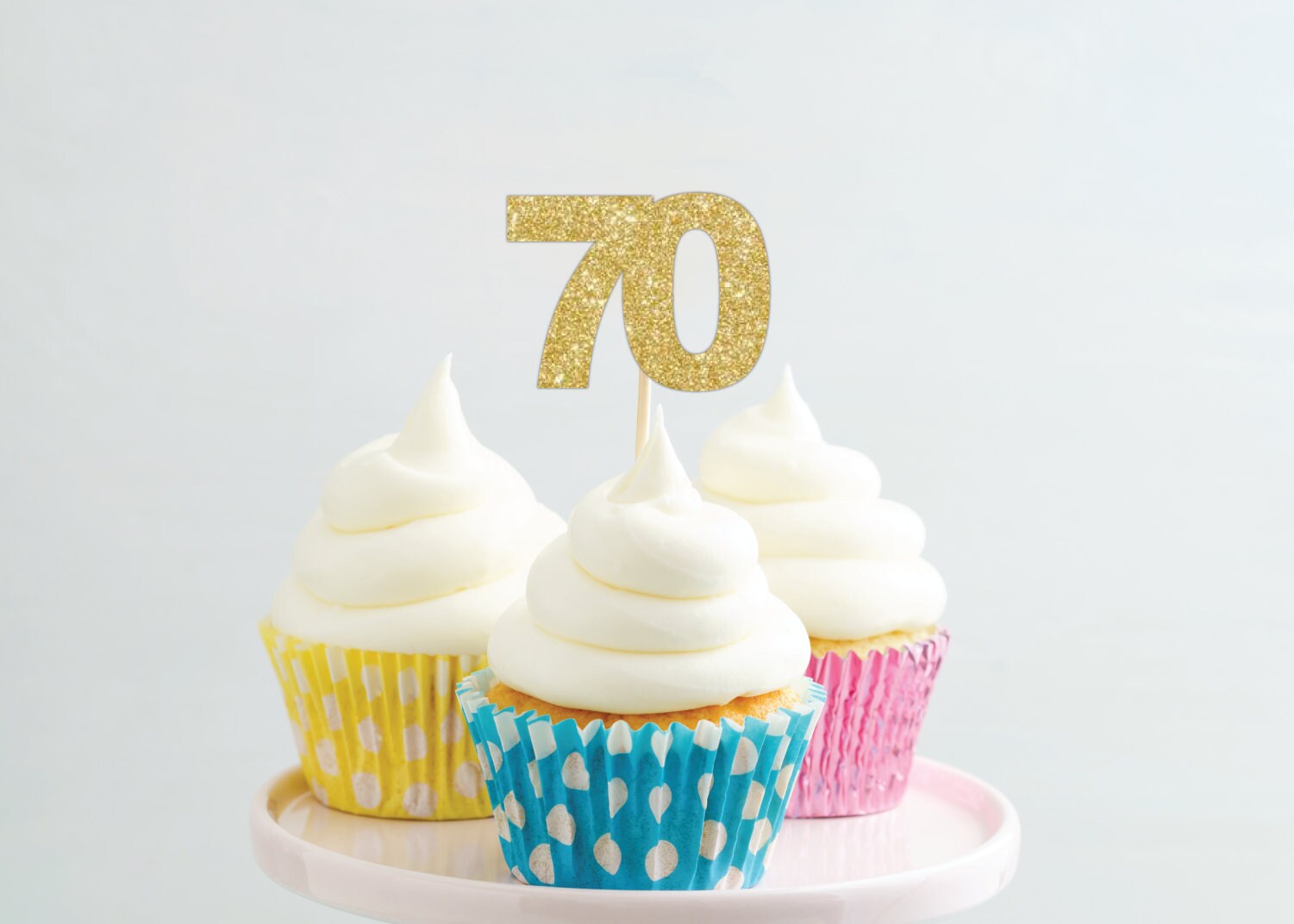 70th Birthday Cupcake Toppers Number Seventy Cupcake - Etsy