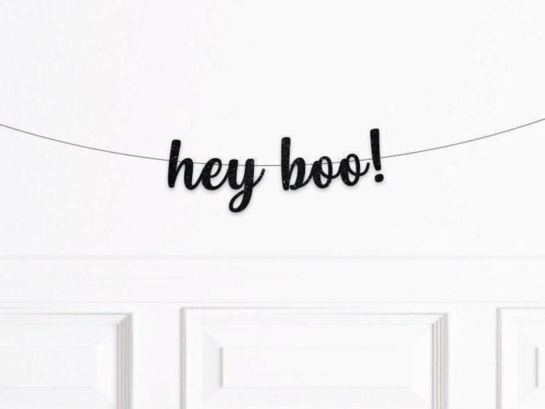 Hey Boo Halloween Party Banner, Hey Boo Halloween Garland, Halloween ...