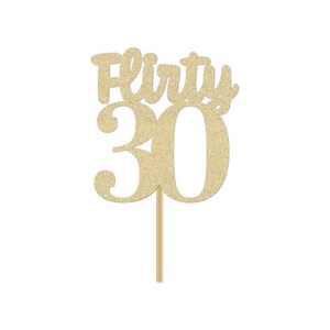 Flirty 30 Banner / Gold Glitter 30th Birthday Party Banner / 30th ...