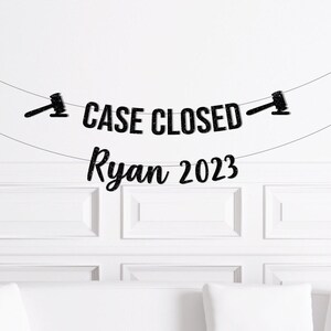 Law School Graduation Party Decorations, Case Closed Banner Custom With ...