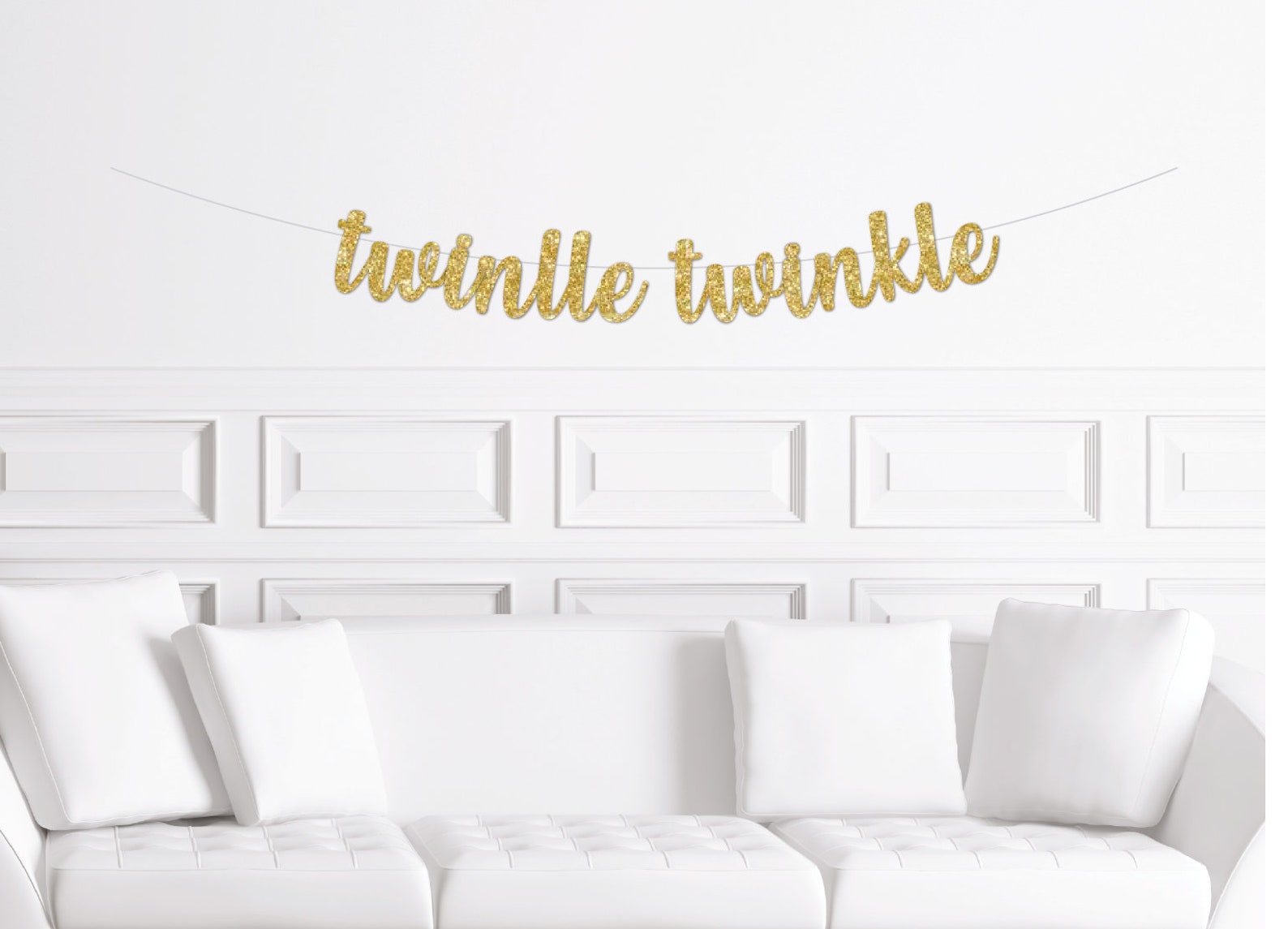 Twinkle Twinkle Little Star Cursive Banner / Gold Script - Etsy