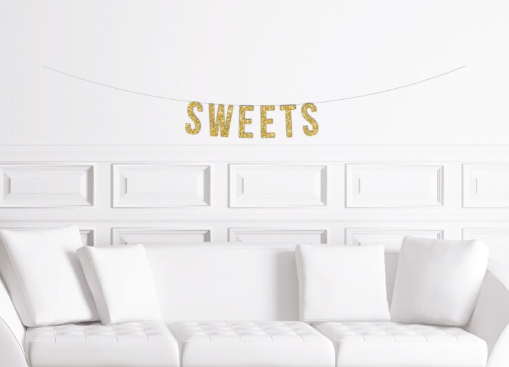 Sweets Banner / Gold Glitter Dessert Table Sign / Bridal - Etsy
