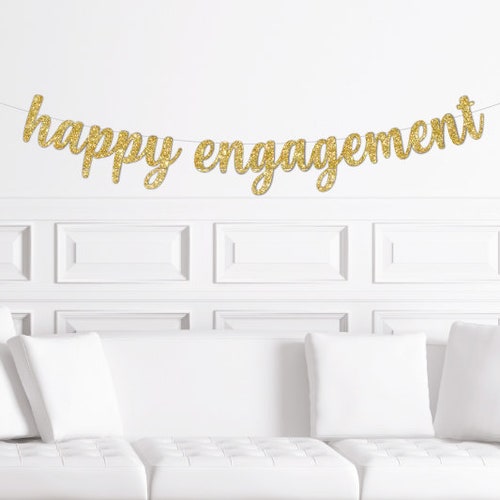Custom Happy Engagement Banner / Personalized Engagement Party - Etsy