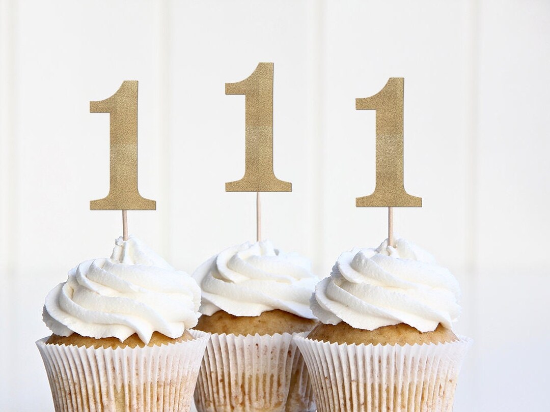 1 Cupcake Toppers, 1st Birthday Cupcake Topper, First Birthday ...