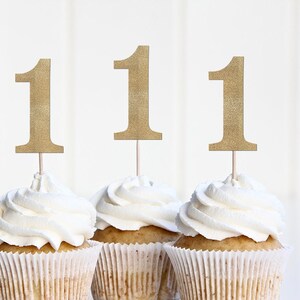 1 Cupcake Toppers, 1st Birthday Cupcake Topper, First Birthday ...
