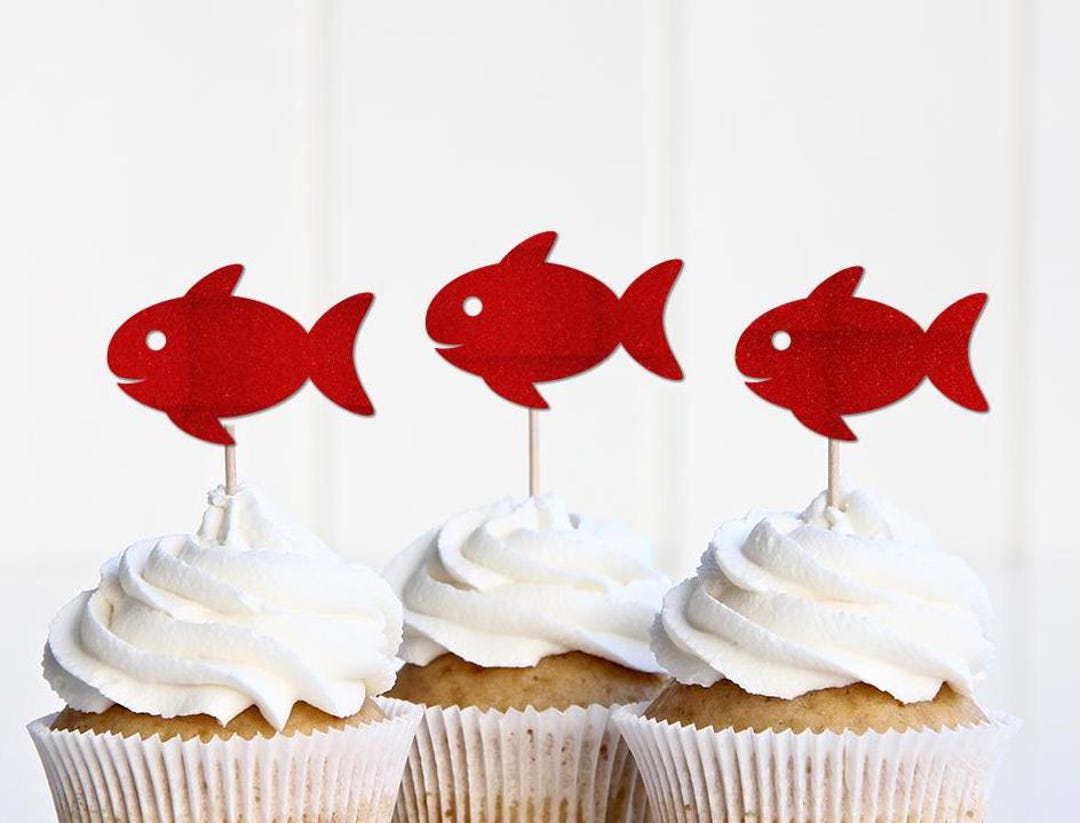 Fish Cupcake Toppers, O Fish Ally One Decorations, Fishing Themed ...
