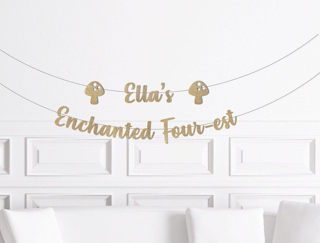 Enchanted Four-est Party Banner, Enchanted Fourest Decorations, Forest ...