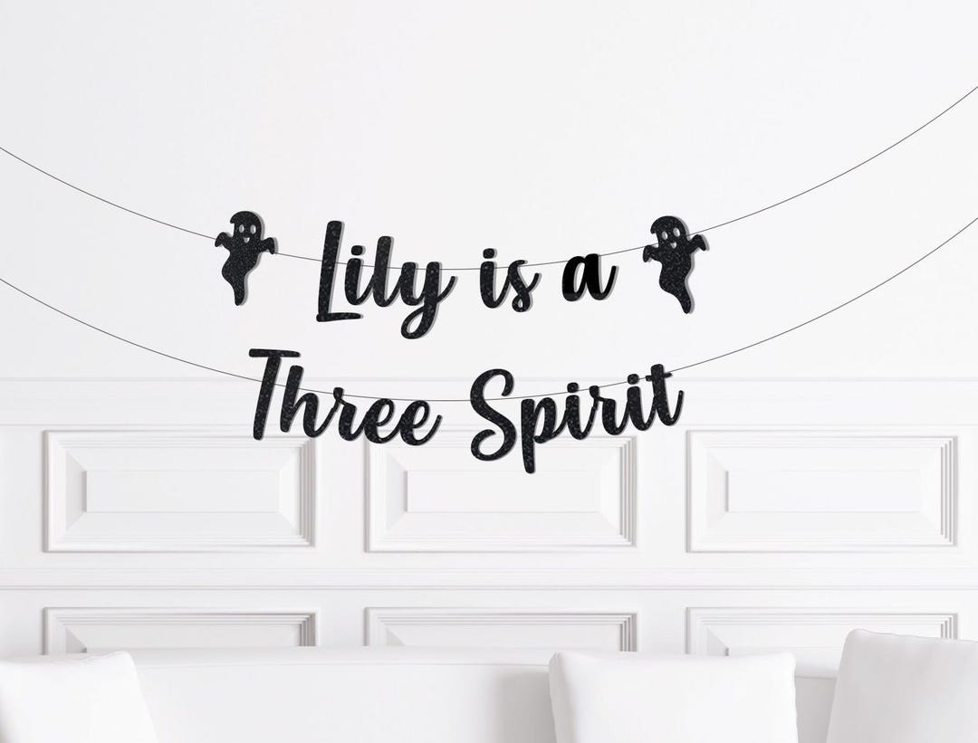 Custom Three Spirit Birthday Banner, Halloween 3rd Birthday Party ...