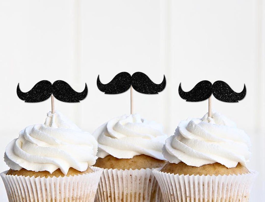 Moustache Cupcake Topper, Mustache Little Man Little Mr Birthday Party ...