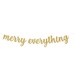 Merry Everything Party Banner Decorations, Funny Christmas Sign Gold ...