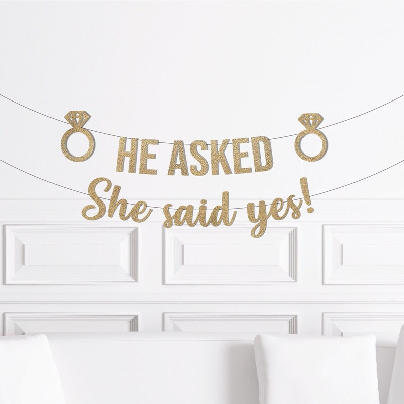 She Said Yes Banner - Etsy