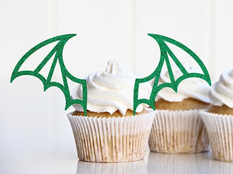 Dragon Cupcake Toppers Dragons and Knights Theme Birthday - Etsy