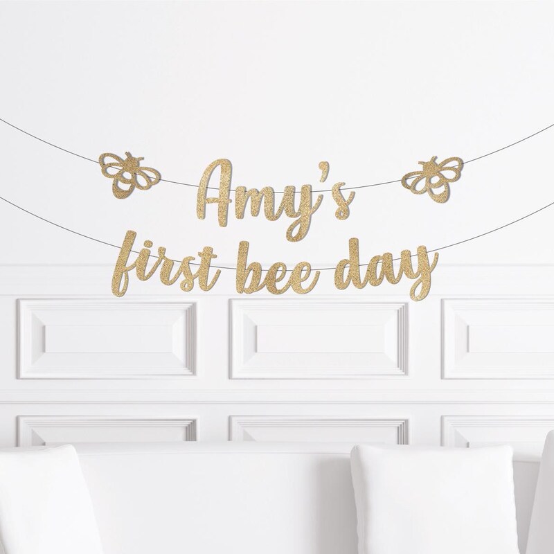 First Bee Day Banner - Etsy