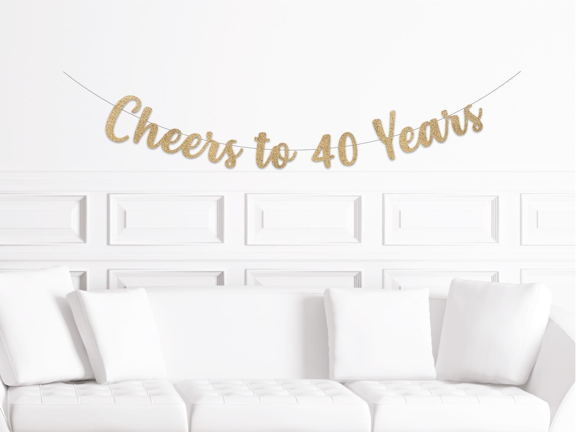 40 Years Blessed Cake Topper | 40th Birthday Decorations Gold - Etsy