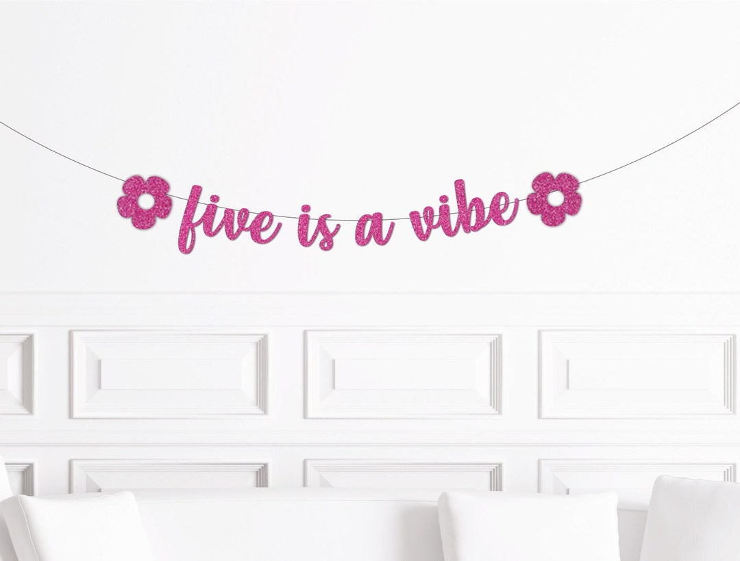 Five is a Vibe Banner, 5 is a Vibe Birthday Party Decorations, Boho ...