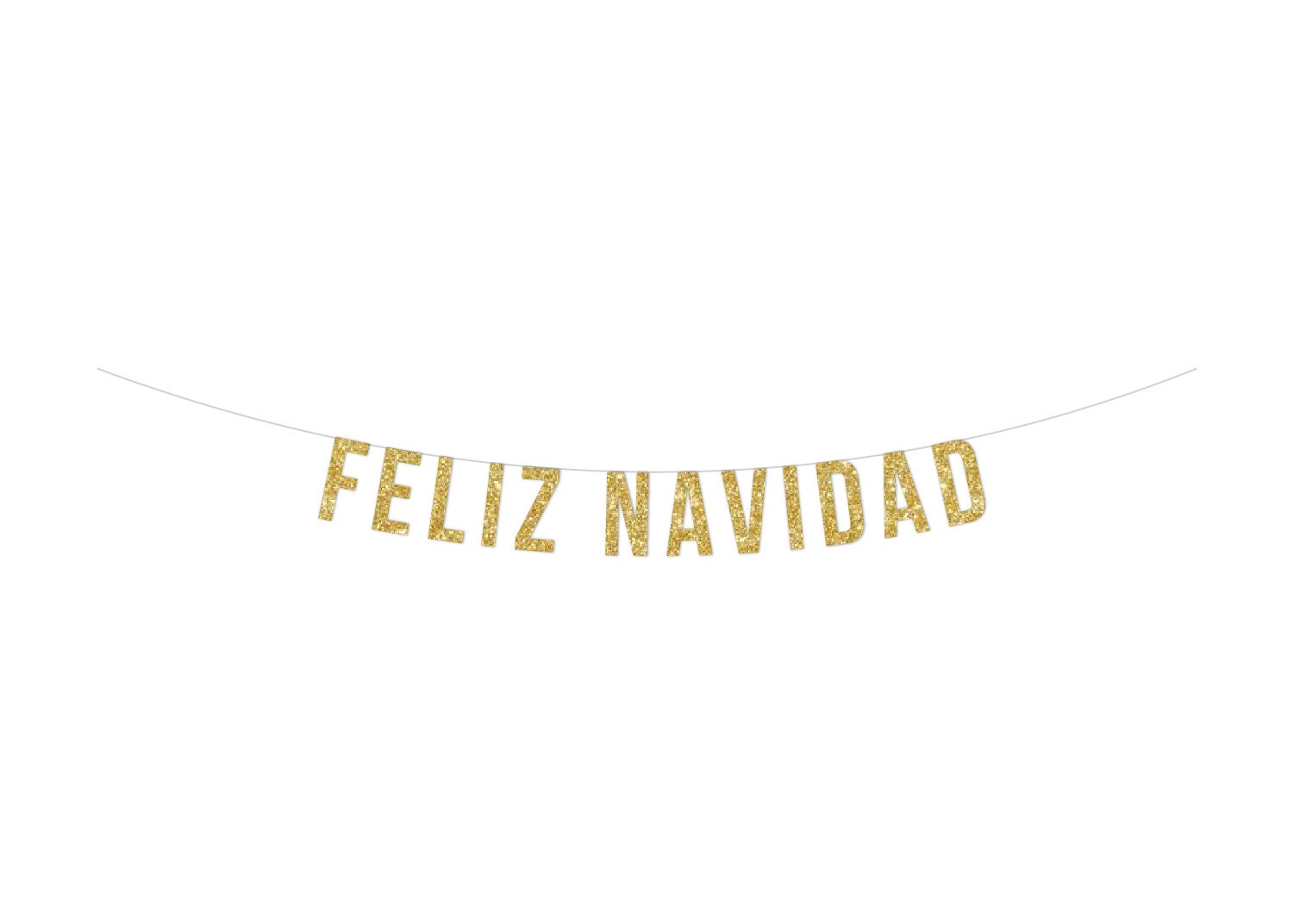 Feliz Navidad Banner Spanish Christmas Decoration Decor Gold - Etsy