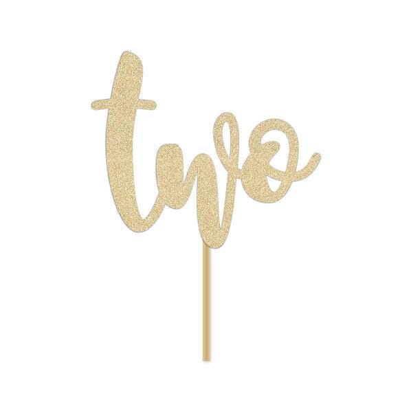 Two Cake Topper Girl's Second Birthday Party Decoration 2nd Decor Sign ...
