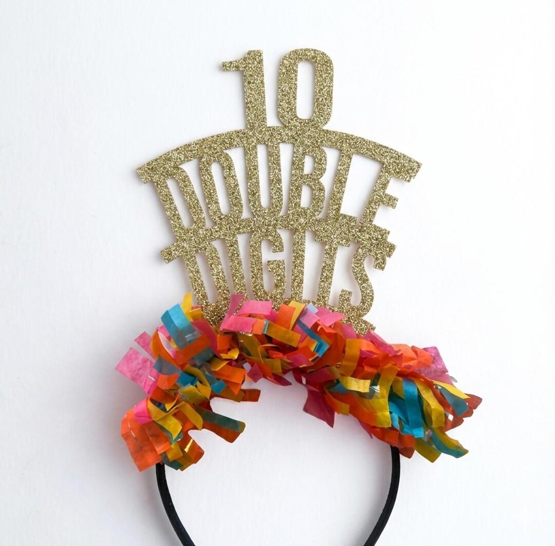 Double Digits Birthday Headband, 10th Birthday Girl Crown Headpiece ...