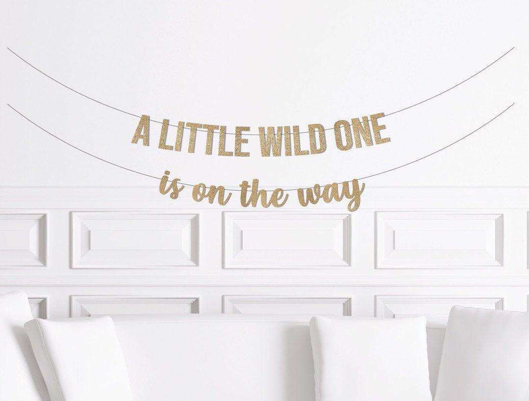 A Little Wild One is on the Way Banner, Jungle Safari Theme Baby Shower ...