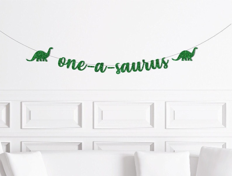 Oneasaurus Birthday Decorations, Dinosaur 1st Birthday Party Banner ...