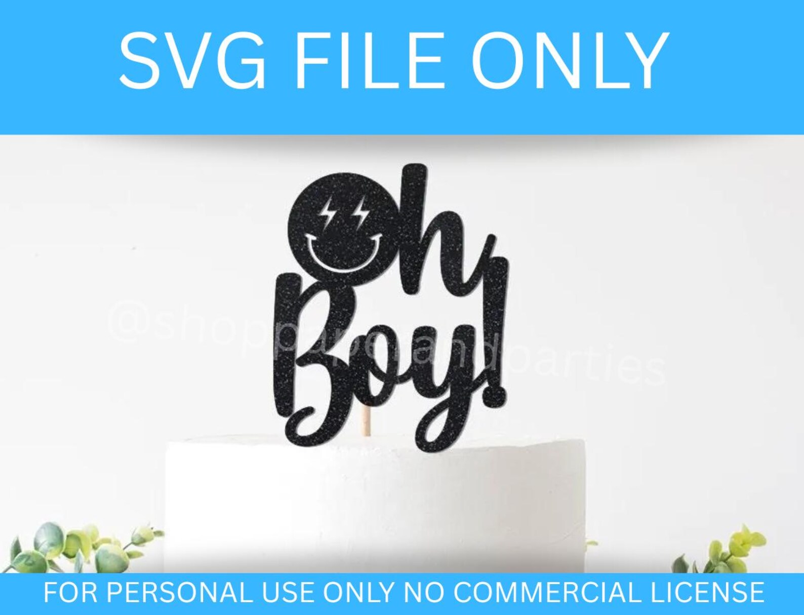 Oh Boy Smiley Cake Topper Groovy Baby Shower Party DIGITAL FILE SVG ...