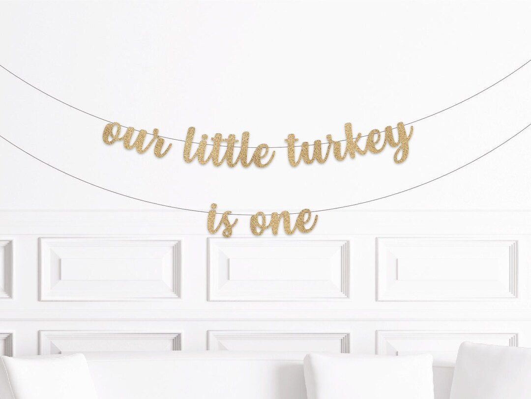 Thanksgiving 1st Birthday Decorations, Our Little Turkey is One Banner ...