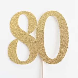 80th Birthday Decorations, Number 80 Table Decor, Eighty Centerpiece ...