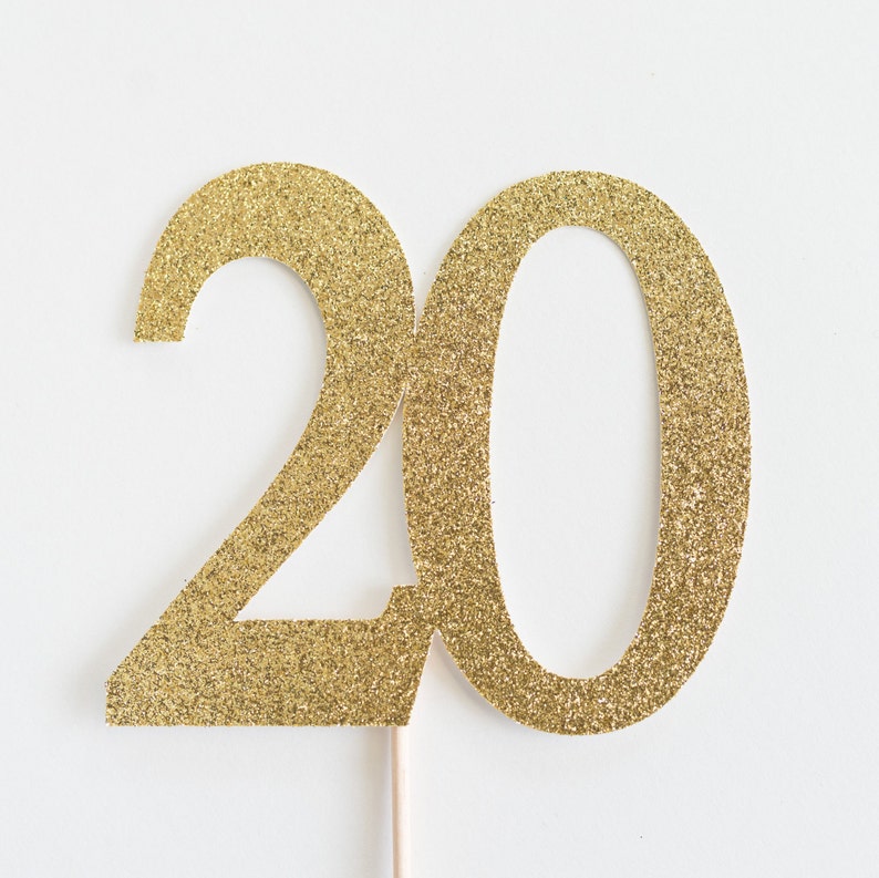 20 Cake Topper 20th Birthday Anniversary Twentieth Twenty - Etsy
