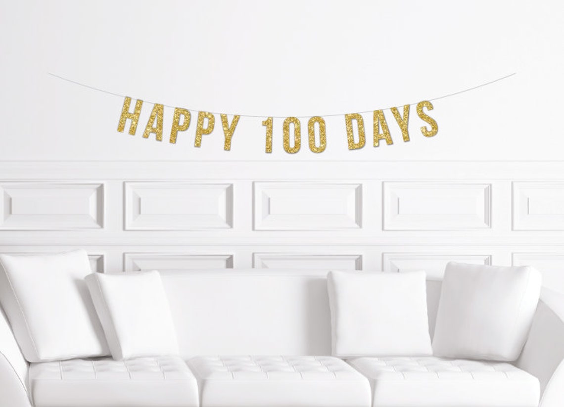 Happy 100 Days Banner / One Hundred Days Celebration / Decor | Etsy