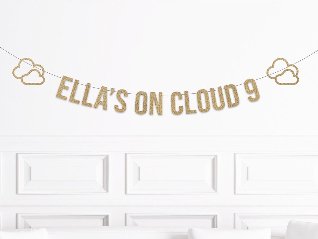 Custom on Cloud 9 Birthday Banner, on Cloud Nine Bridal Shower Decor ...
