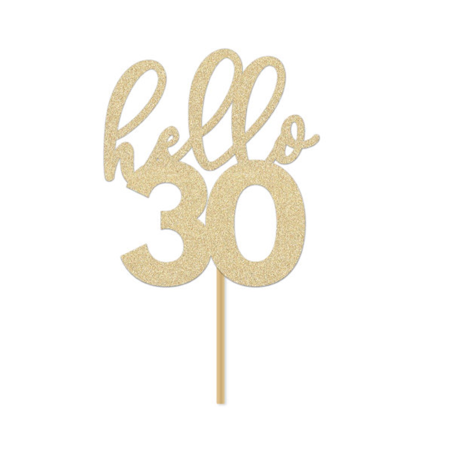 Hello 30 Cake Topper Gold Glitter 30th Birthday Party - Etsy