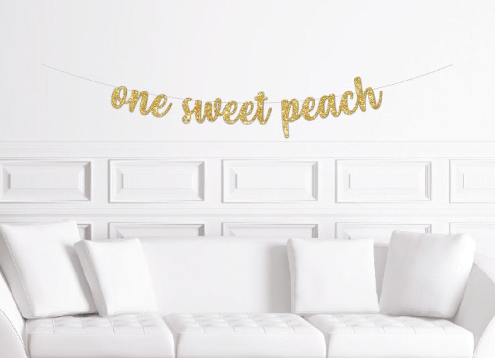 One Sweet Peach Cursive Banner / Peach Themed First Birthday | Etsy