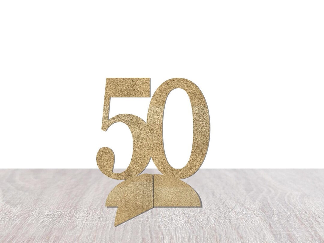 50th Birthday Decorations, 50 Table Decor, Fifty Centerpiece, Tabletop Decoration, Table Sign ...