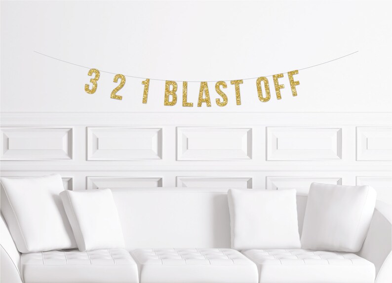 321 Blast off Space Birthday Party Banner Rocket Ship - Etsy