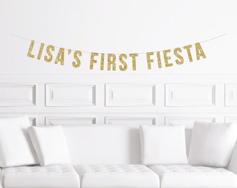 One is Fun Cursive Banner / Gold Glitter Script First Birthday - Etsy