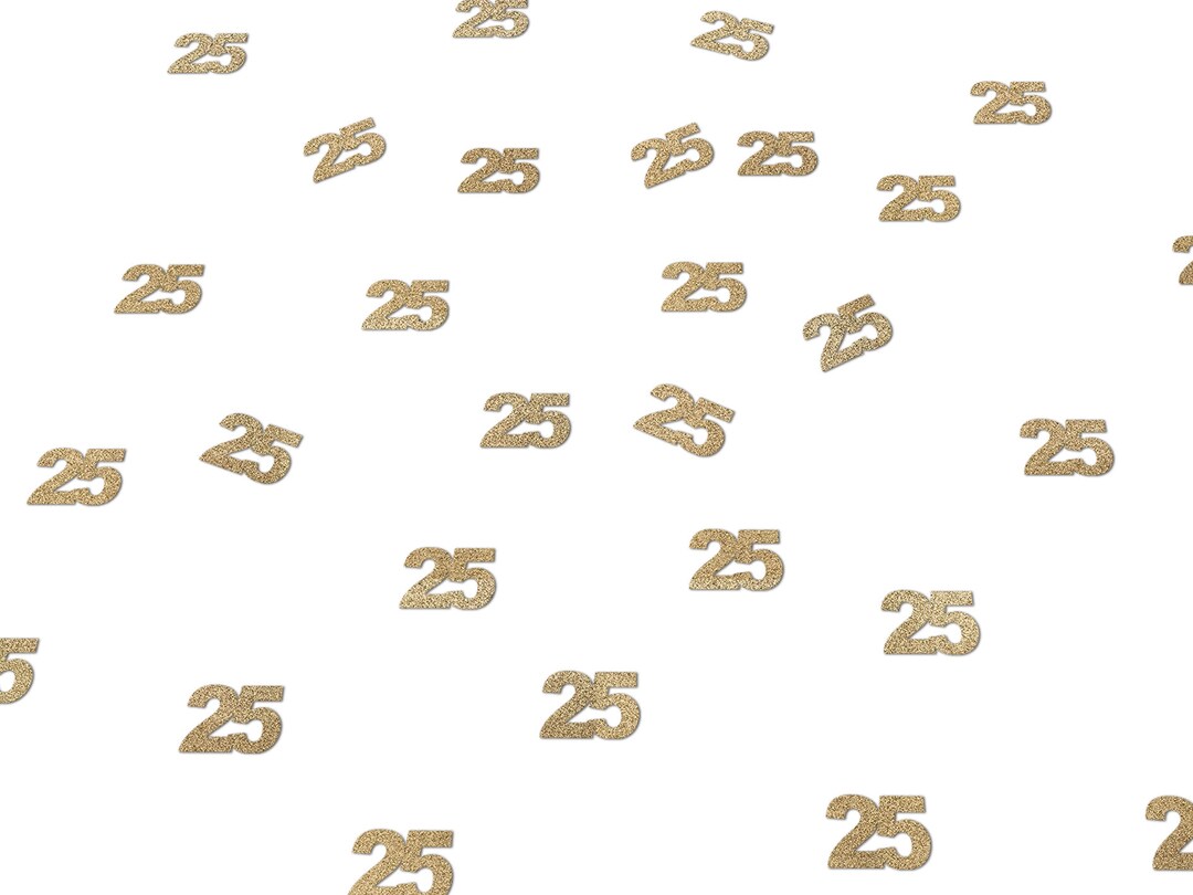 25th Birthday Decorations, Glitter Paper 25 Confetti, 25 Decor, Party ...