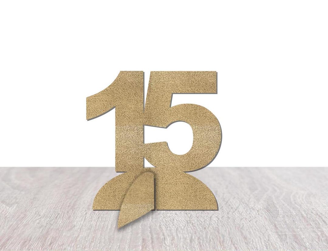 15th Birthday Decor, Number 15 Table Centerpiece, Fifteen Birthday ...