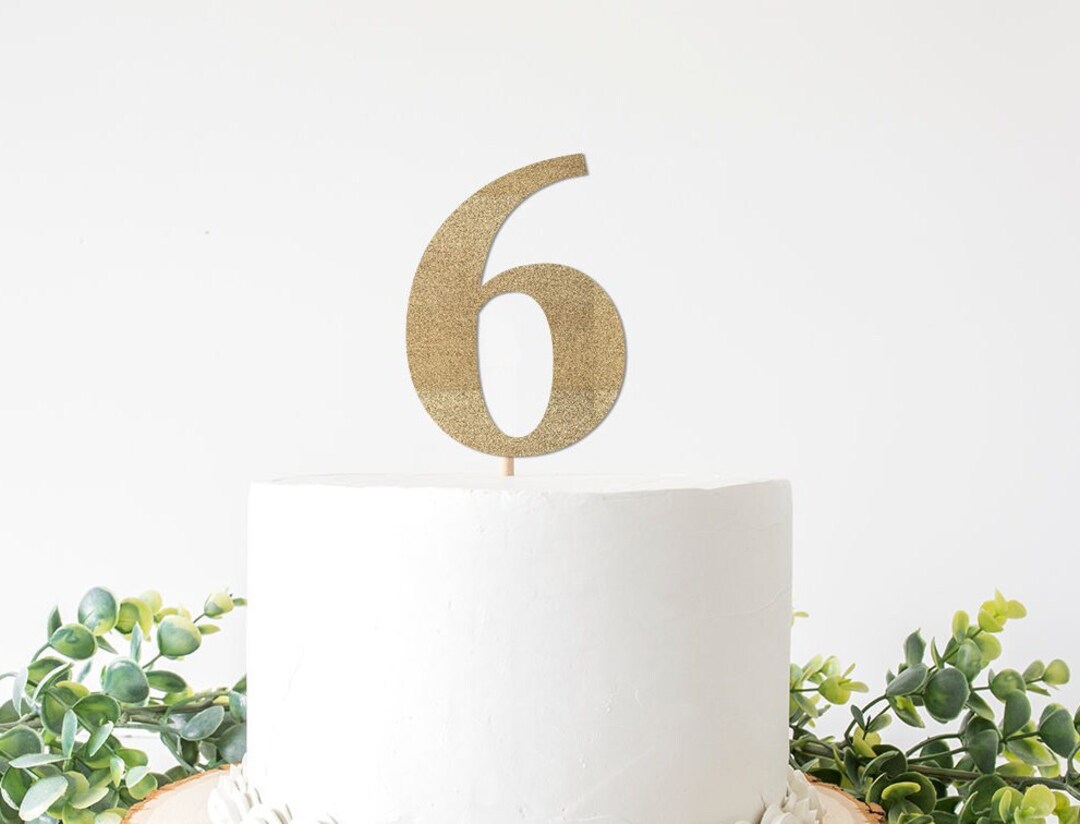 6th Birthday Cake Topper, Number 6 Party Decorations, Sixth Anniversary ...
