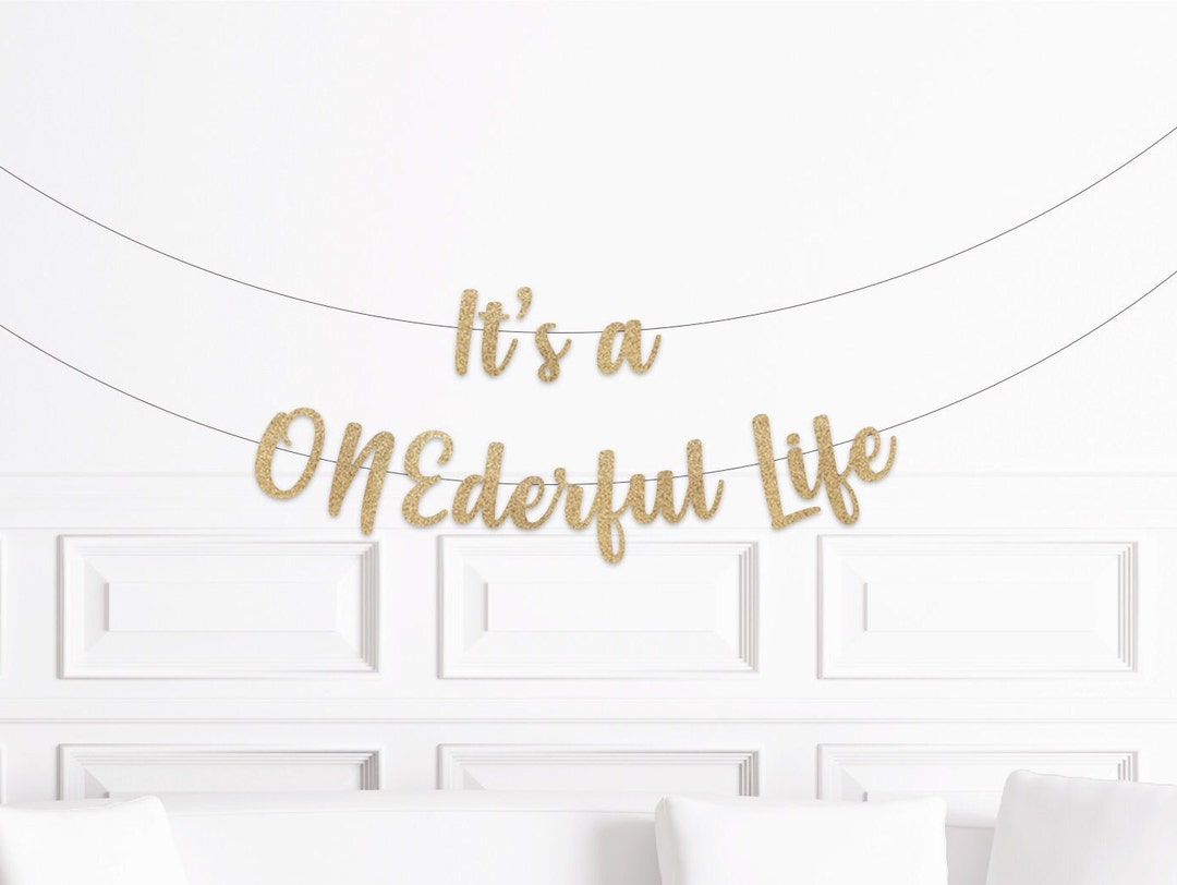 It's a Onederful Life Banner, 1st Birthday Wonderful Decorations, First ...