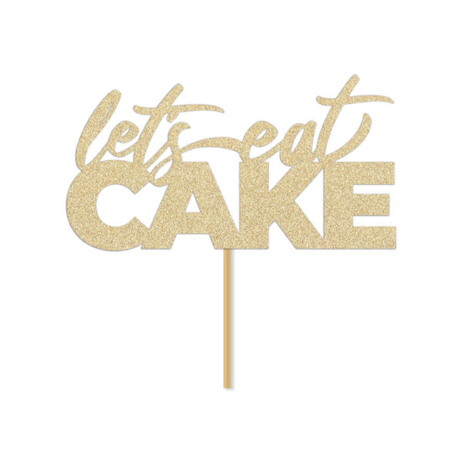 Let's Eat Cake Cursive Banner / Gold Glitter Party Sign / - Etsy