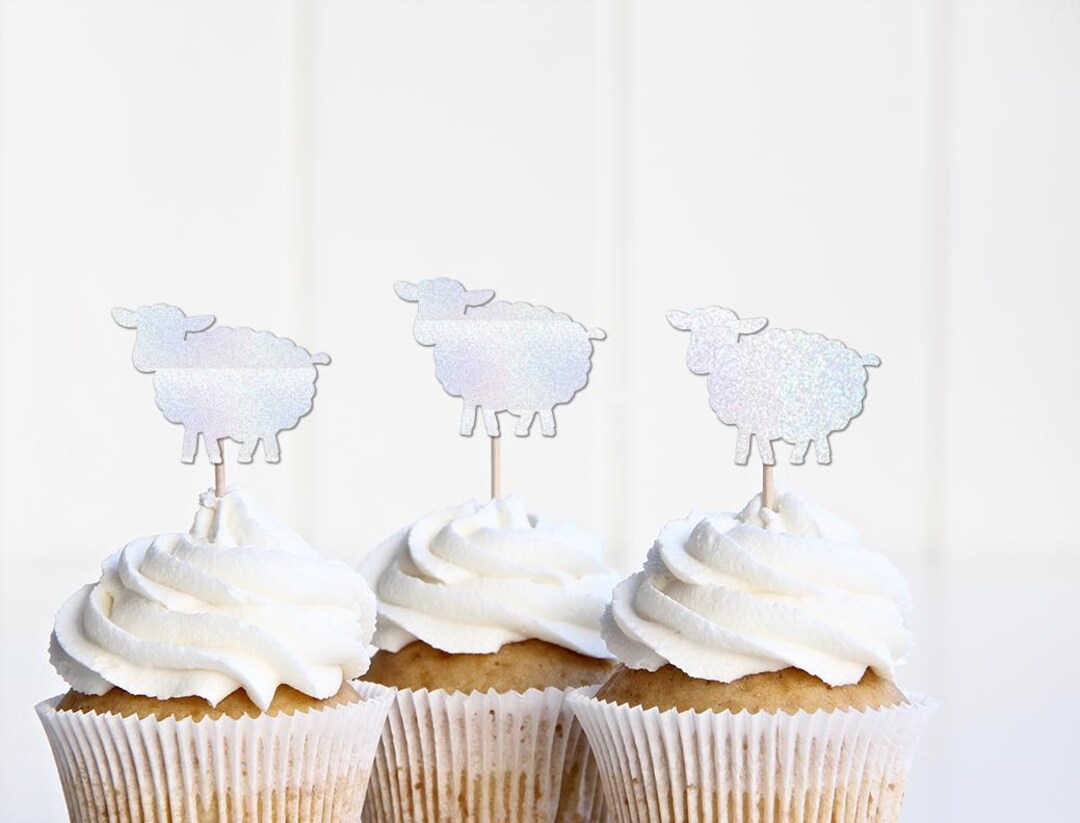 Sheep Cupcake Toppers, Baaa I'm One Decorations, Farm Themed Birthday ...
