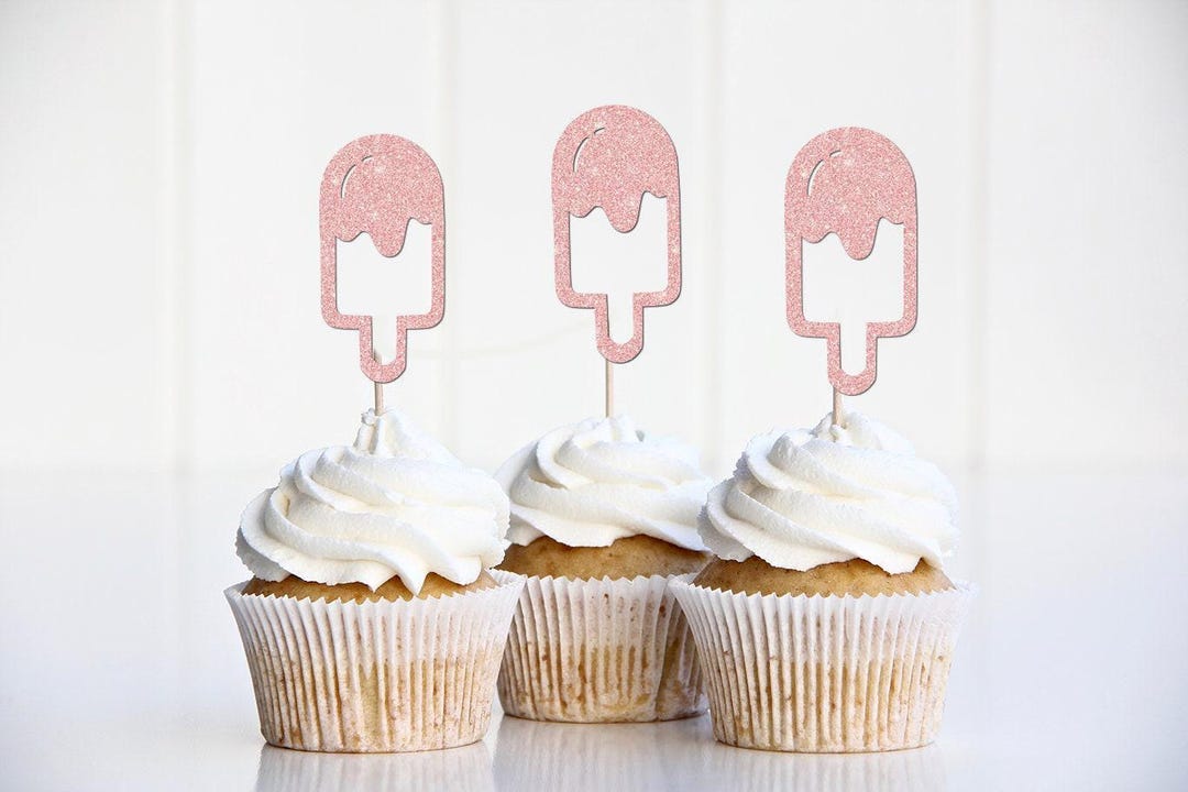 Popsicle Cupcake Toppers, Summer Pool Party Birthday Party Decorations ...