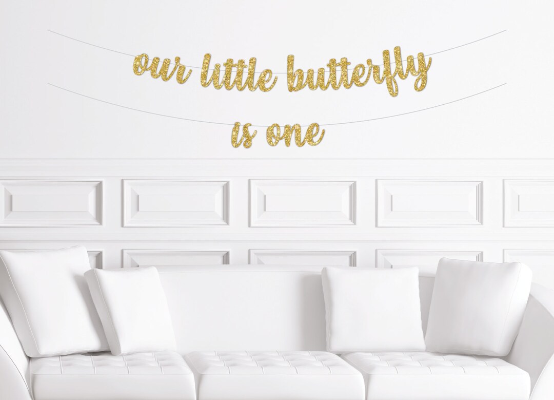 Our Little Butterfly is One Banner, Butterfly 1st Birthday Decor ...