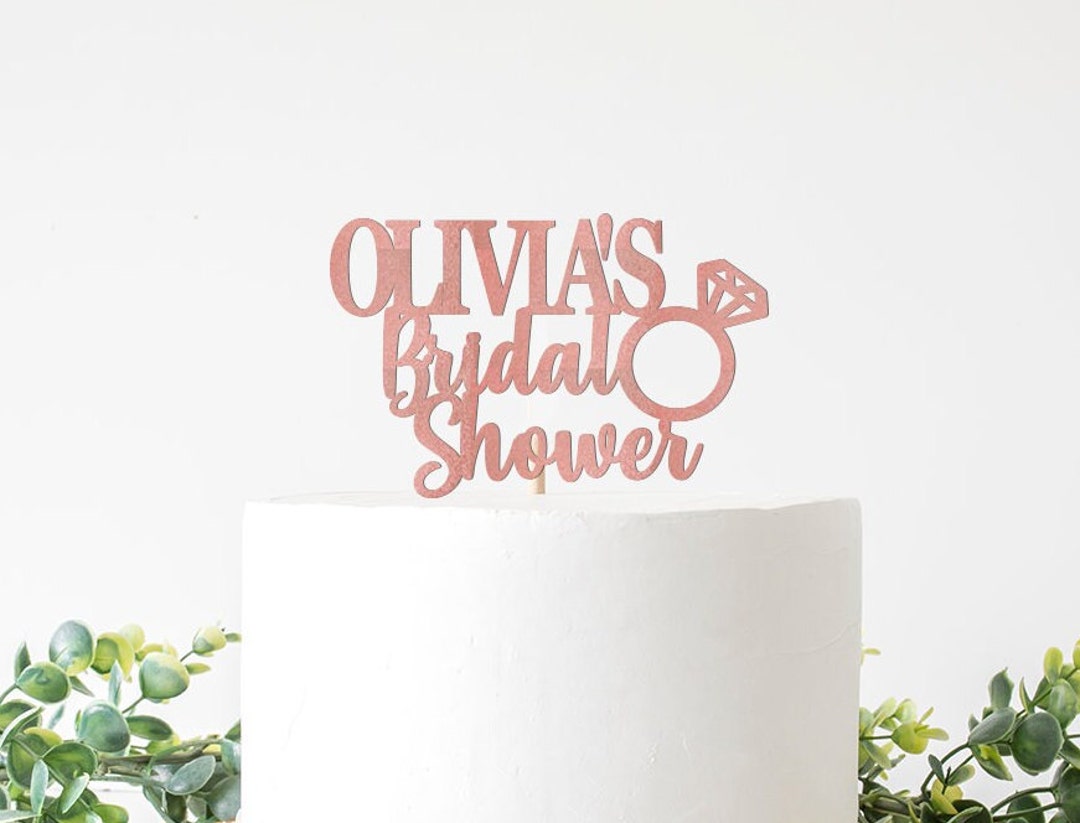 Custom Bridal Shower Cake Topper, Bridal Shower Cake Name Topper ...