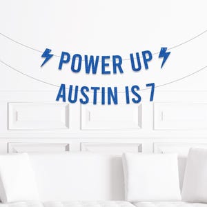 Ring Cupcake Toppers, Power up Theme Birthday Decorations, Decor, Blue ...