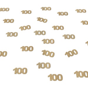100th Birthday Decorations, Glitter Paper 100 Confetti, 100 Decor ...
