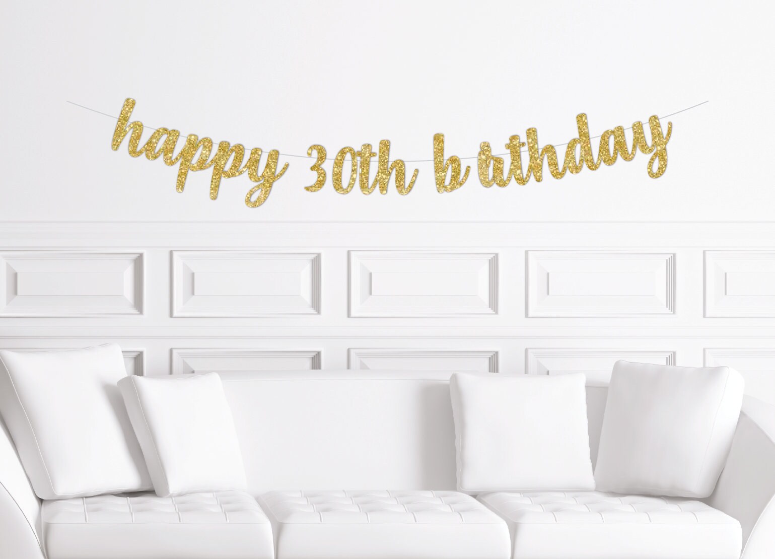 Custom Happy Birthday Gold Glitter Banner/ Age Custom Set 20 | Etsy