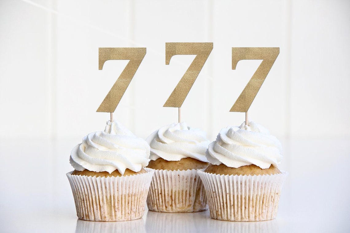 7th Birthday Decor, 7th Birthday Cupcake Topper, Number 7 Cupcake ...